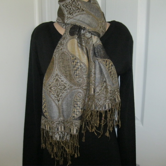 Accessories | Paisley Pattern Fringe Scarf Multicolor Os | Poshmark